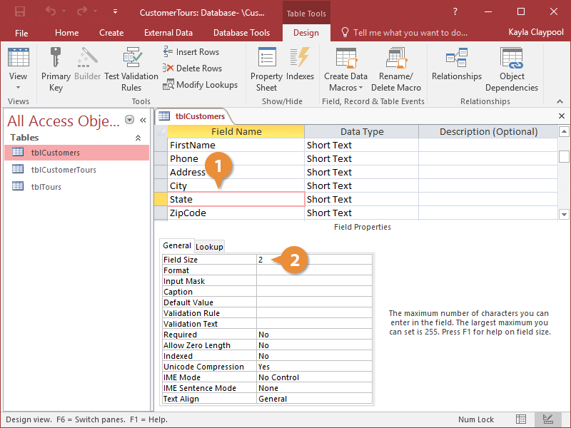 Change The Field Size CustomGuide