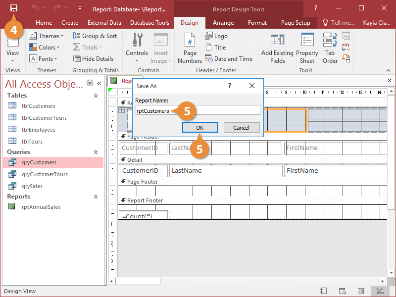 Create A Report CustomGuide