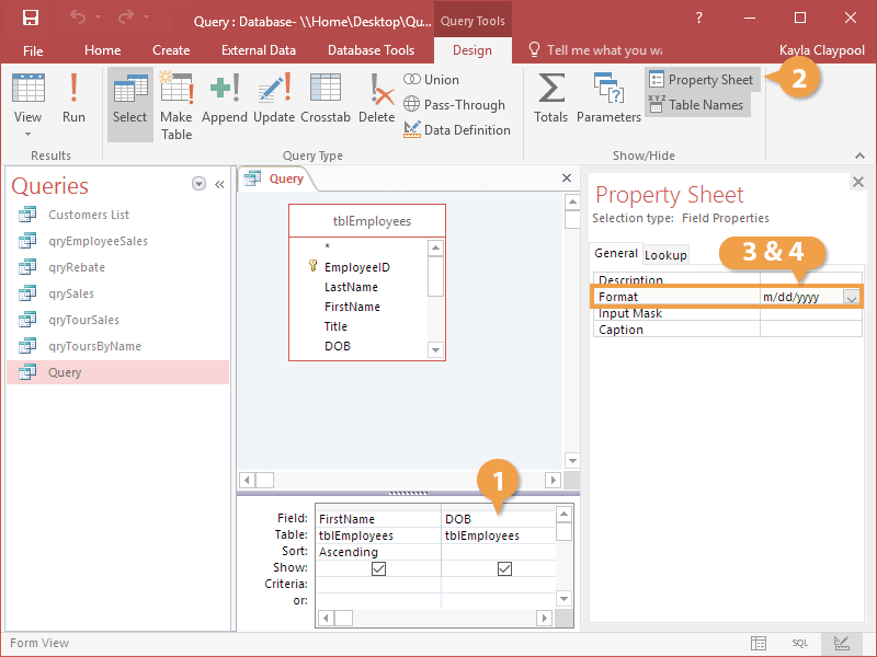 Format Fields Within Queries CustomGuide