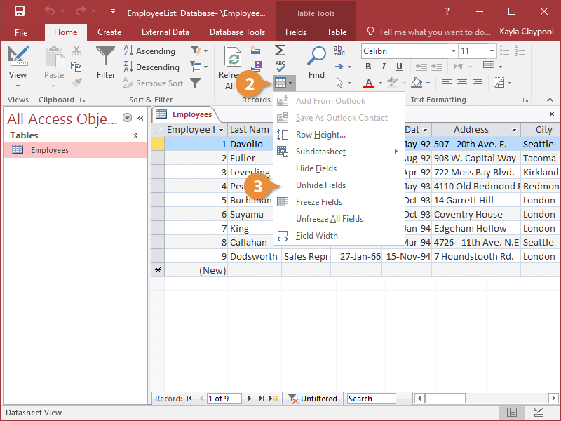 Hide A Column CustomGuide