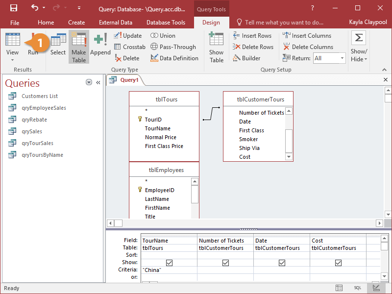 Make Table Queries CustomGuide