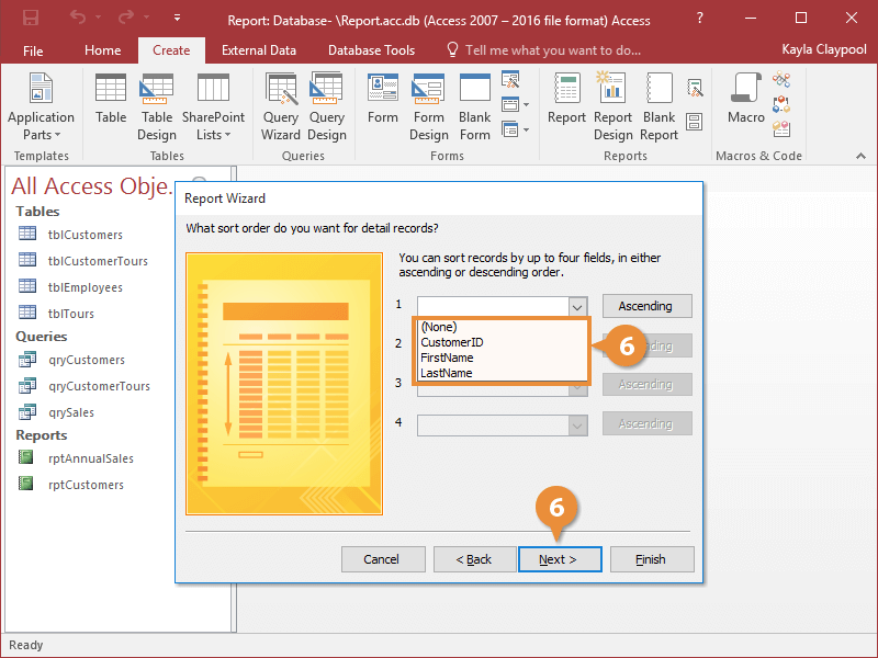Use The Report Wizard CustomGuide