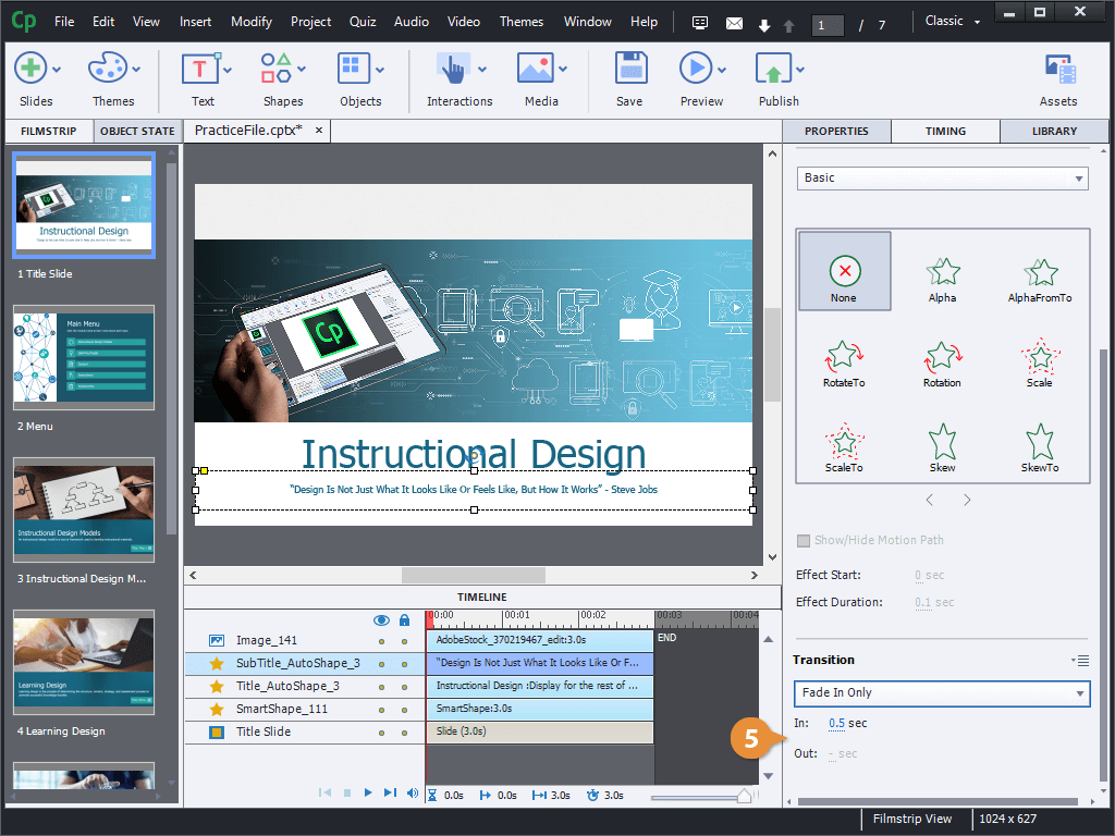 Use Transitions CustomGuide