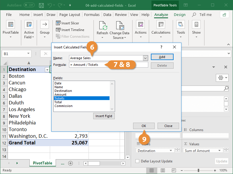 Pivot Table Calculated Field CustomGuide