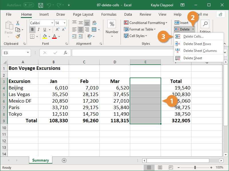 How To Delete Cells In Excel CustomGuide