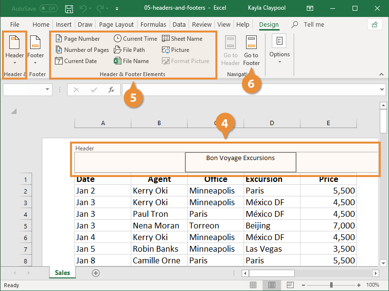 Excel Header Footer CustomGuide
