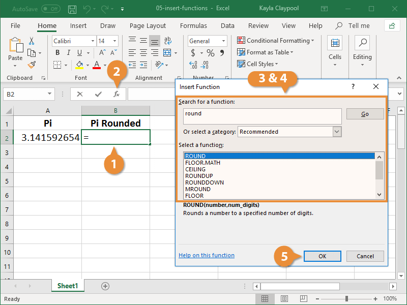 Insert A Function In Excel CustomGuide