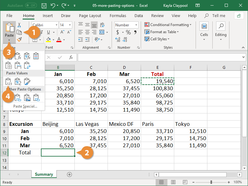 Paste Special In Excel CustomGuide