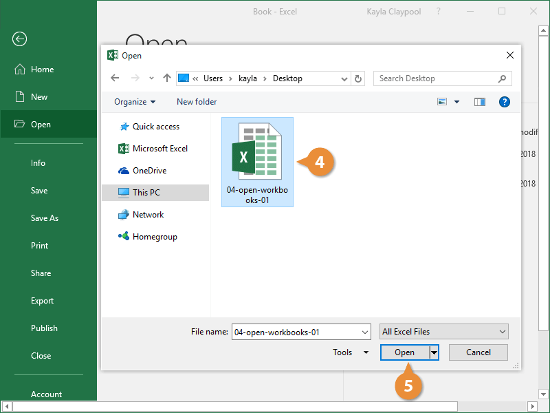 Open An Excel Workbook CustomGuide