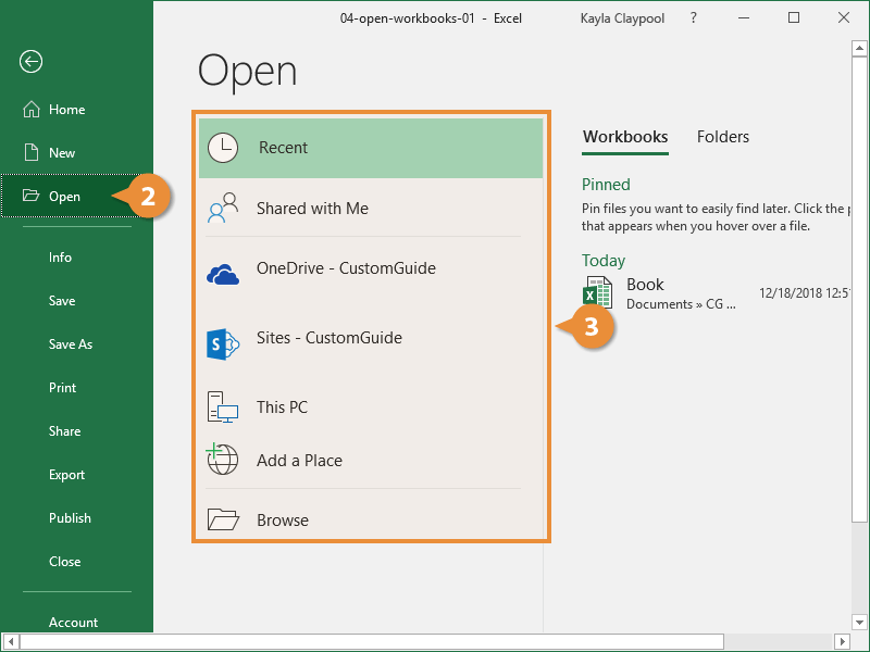 Open An Excel Workbook CustomGuide
