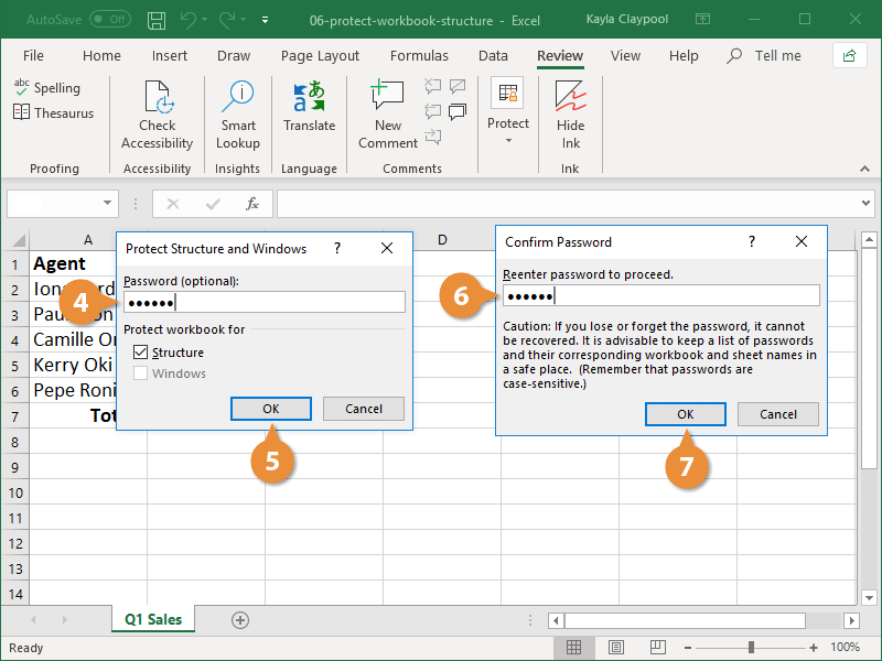 Protect An Excel Workbook CustomGuide