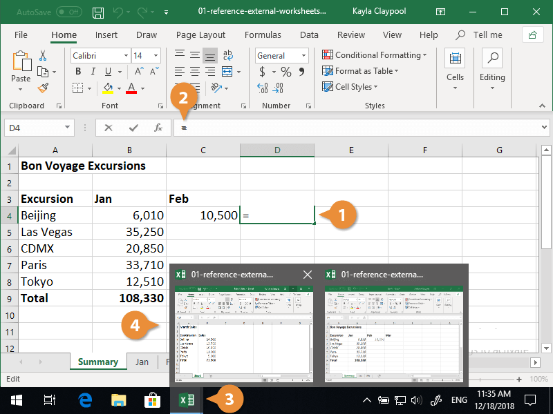 Excel Worksheet Reference