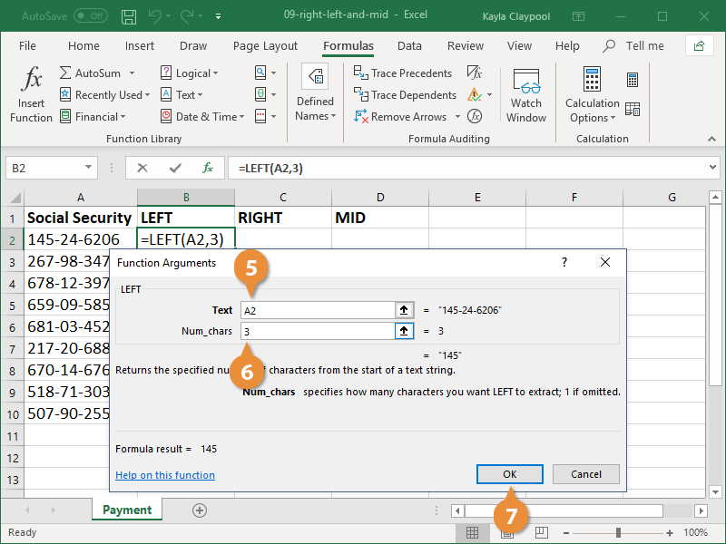 Excel LEFT Function CustomGuide