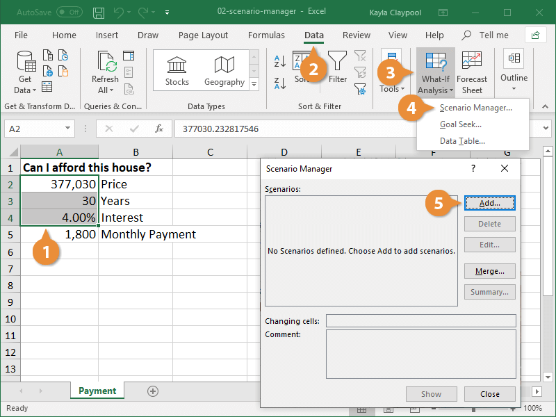 Scenario Manager in Excel | CustomGuide Scenario Manager in Excel | CustomGuide