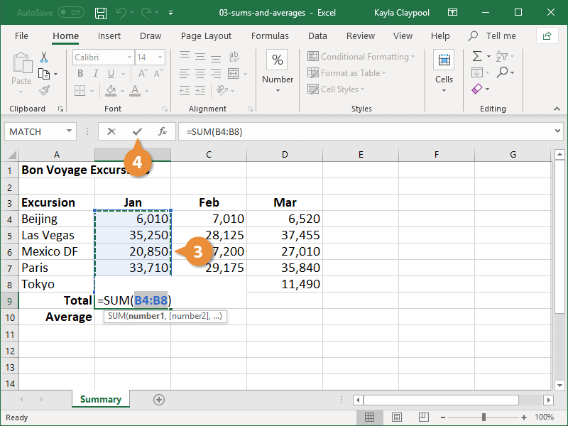 Excel SUM Formula CustomGuide