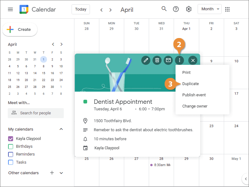 Duplicate And Delete Events CustomGuide