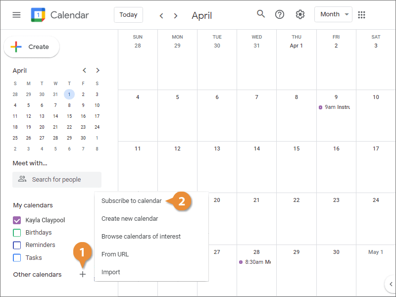 View Shared Calendars CustomGuide