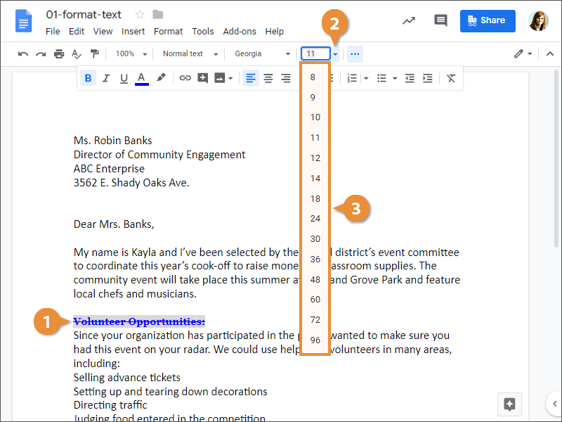 Format Text CustomGuide