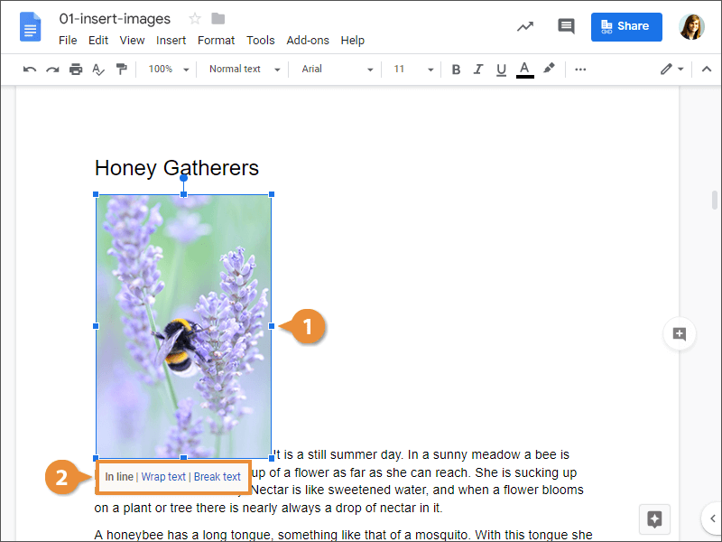 How To Wrap Text In Google Docs CustomGuide