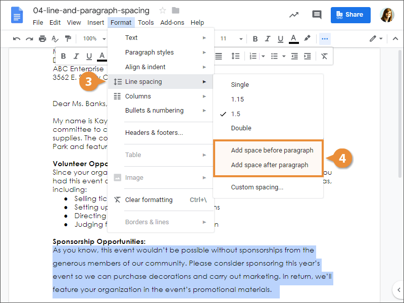 How To Double Space On Google Docs CustomGuide