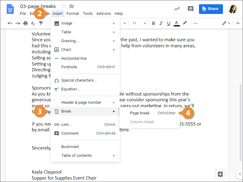 How To Insert Page Breaks In Google Docs Overmeva