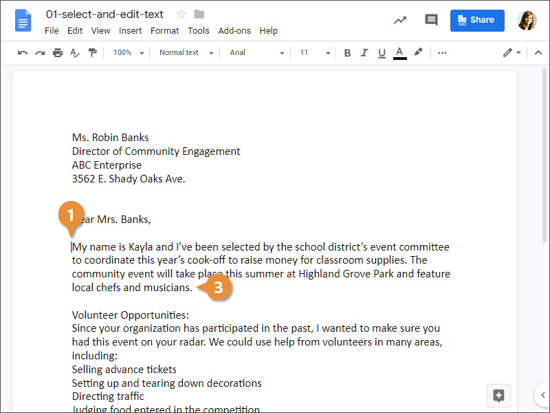 Select And Edit Text CustomGuide
