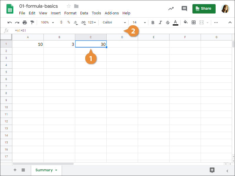 Formula Basics CustomGuide
