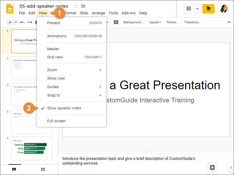 How To Add Speaker Notes To A Slide Kalehceoj