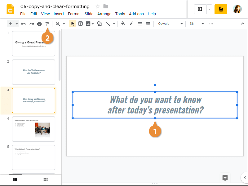 Copy and Clear Formatting | CustomGuide Copy and Clear Formatting | CustomGuide