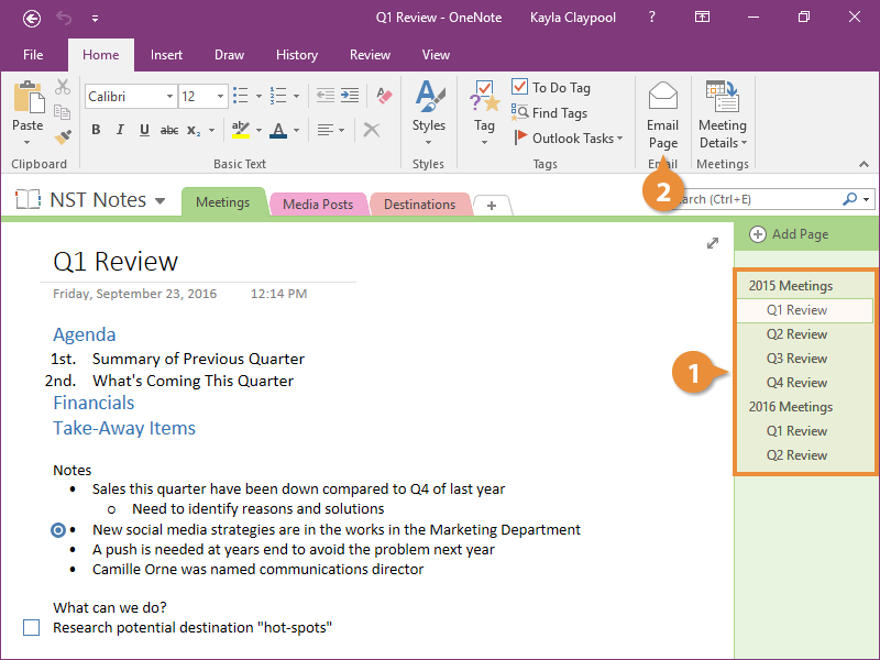Send Notes With Outlook CustomGuide