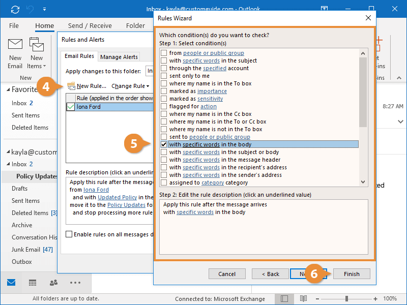 Create a Rule | CustomGuide Create a Rule | CustomGuide