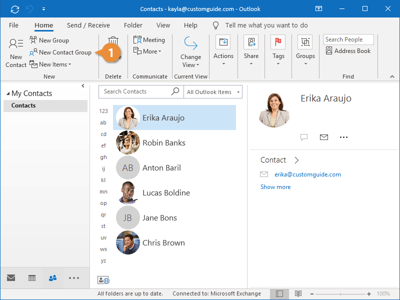 Create Contact Groups CustomGuide