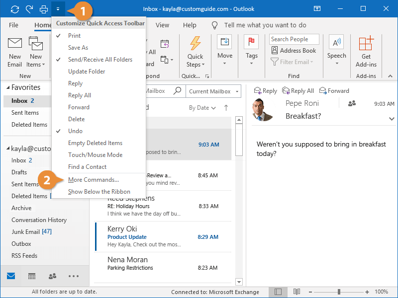 The Quick Access Toolbar CustomGuide