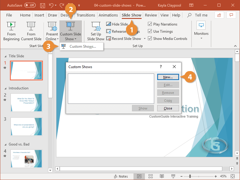 Custom Show In PowerPoint CustomGuide