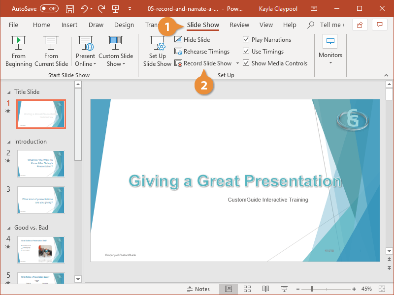 How To Narrate A PowerPoint CustomGuide