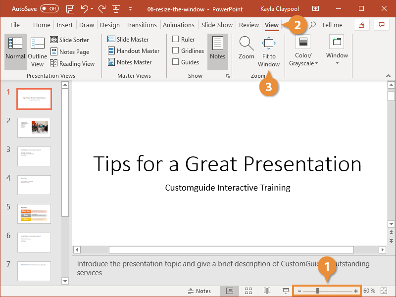 Zoom In PowerPoint CustomGuide
