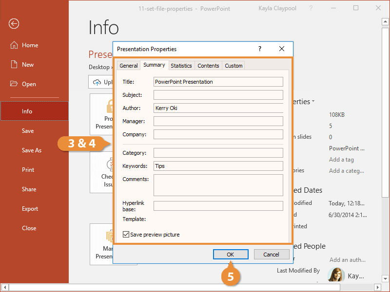Document Properties In PowerPoint CustomGuide