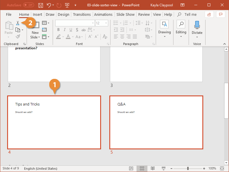 Slide Sorter View In PowerPoint CustomGuide