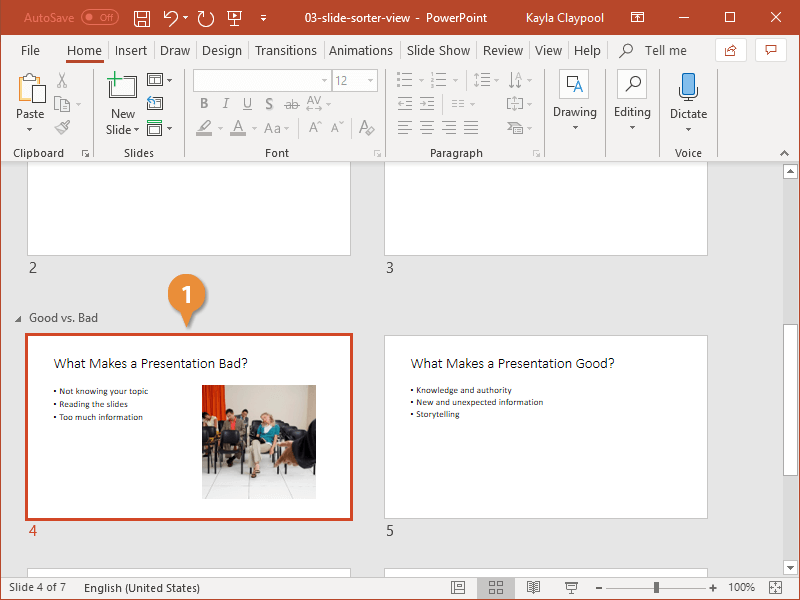 Slide Sorter View In PowerPoint CustomGuide