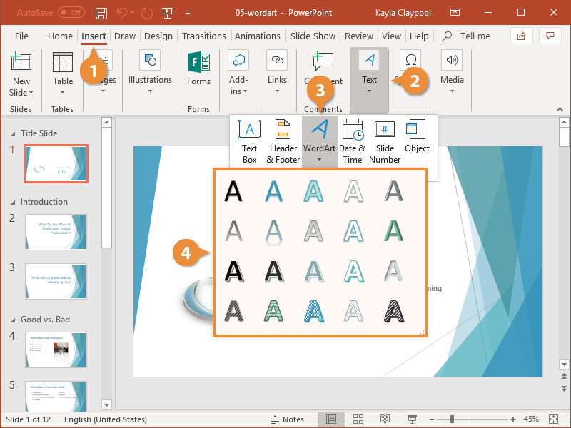 WordArt In PowerPoint CustomGuide