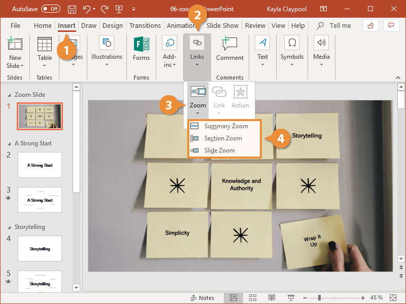 PowerPoint Zoom CustomGuide