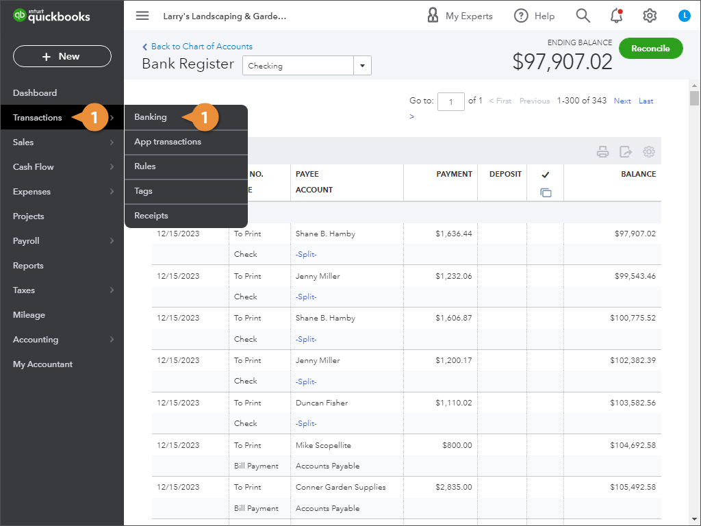 Download Bank Transactions CustomGuide
