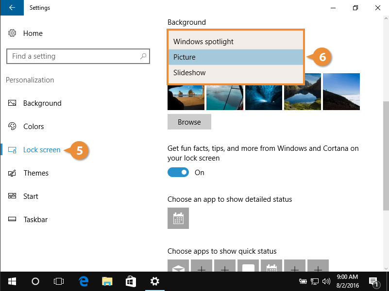 Personalize the Lock Screen in Windows 10 | CustomGuide Personalize the Lock Screen in Windows 10 | CustomGuide