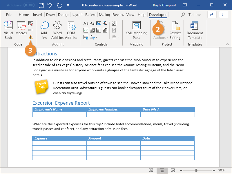Comment Cr er Une Macro Dans Word CustomGuide El Festival