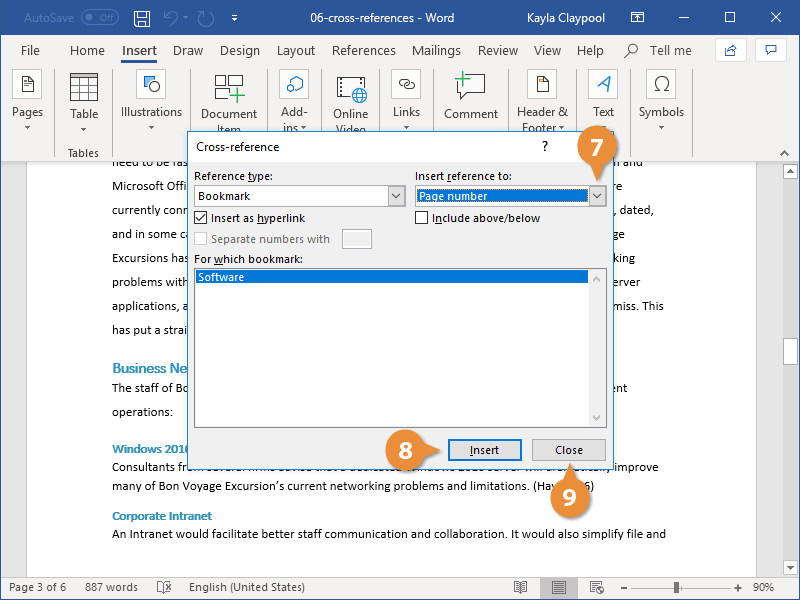 How To Cross Reference In Word CustomGuide