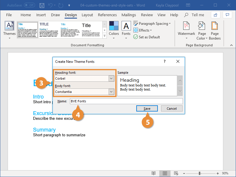 How To Save Custom Colors In Word CustomGuide