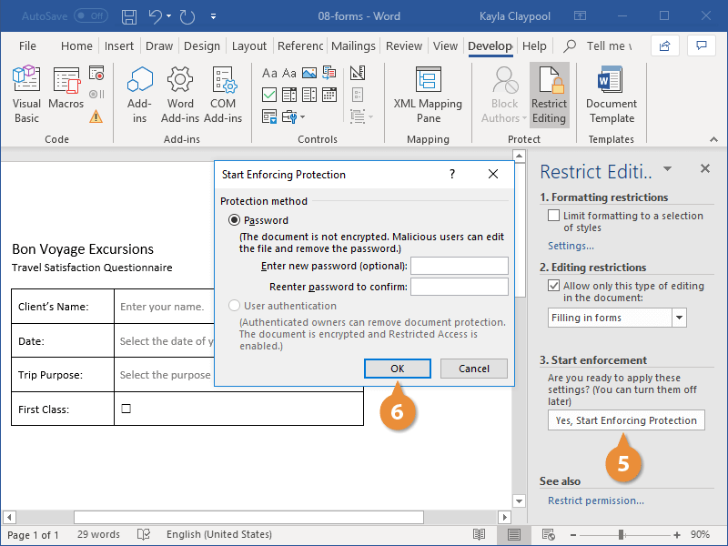 How To Create A Fillable Form In Word CustomGuide