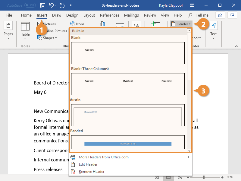 How To Remove Header In Word CustomGuide