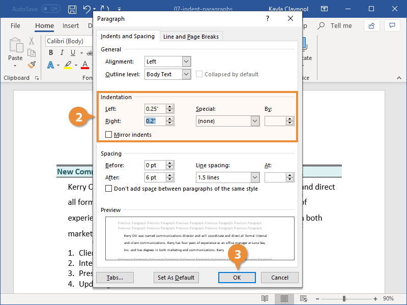 How To Create A Hanging Indent In Word CustomGuide