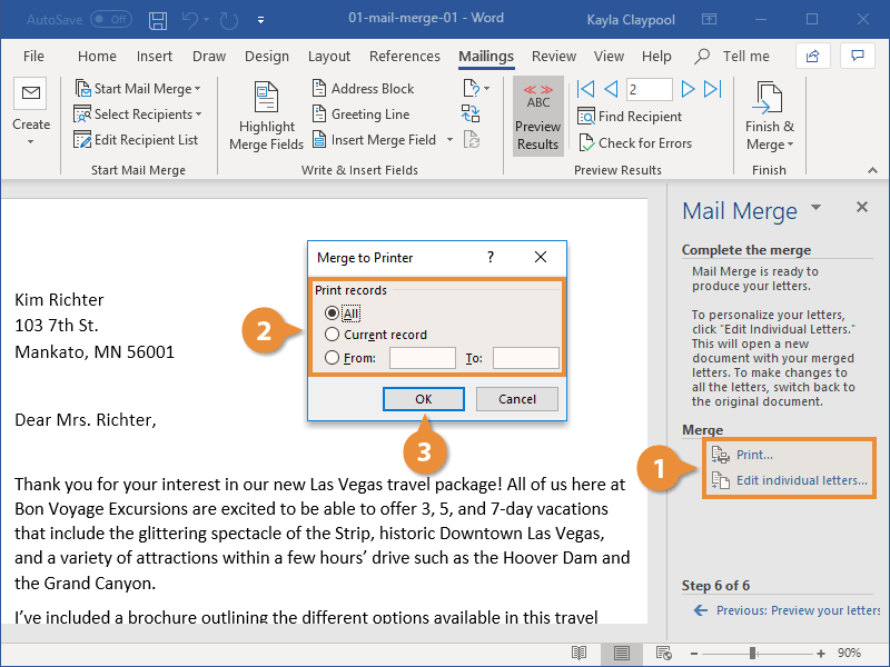 Mail Merge In Word CustomGuide